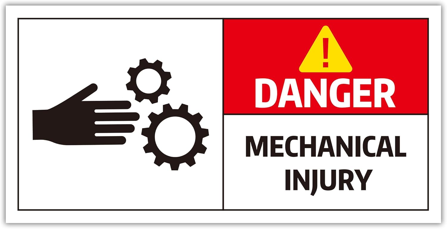 Amazon.com: 4 * 2 IN Mechanical Injury Sign Production Equipment Safety ...