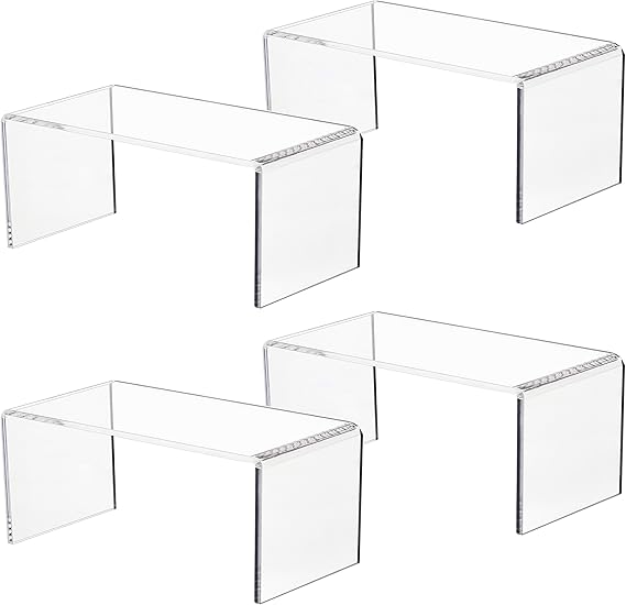 Amazon.com: Jusalpha 4 PC Clear Acrylic Risers, Acrylic Display Risers ...