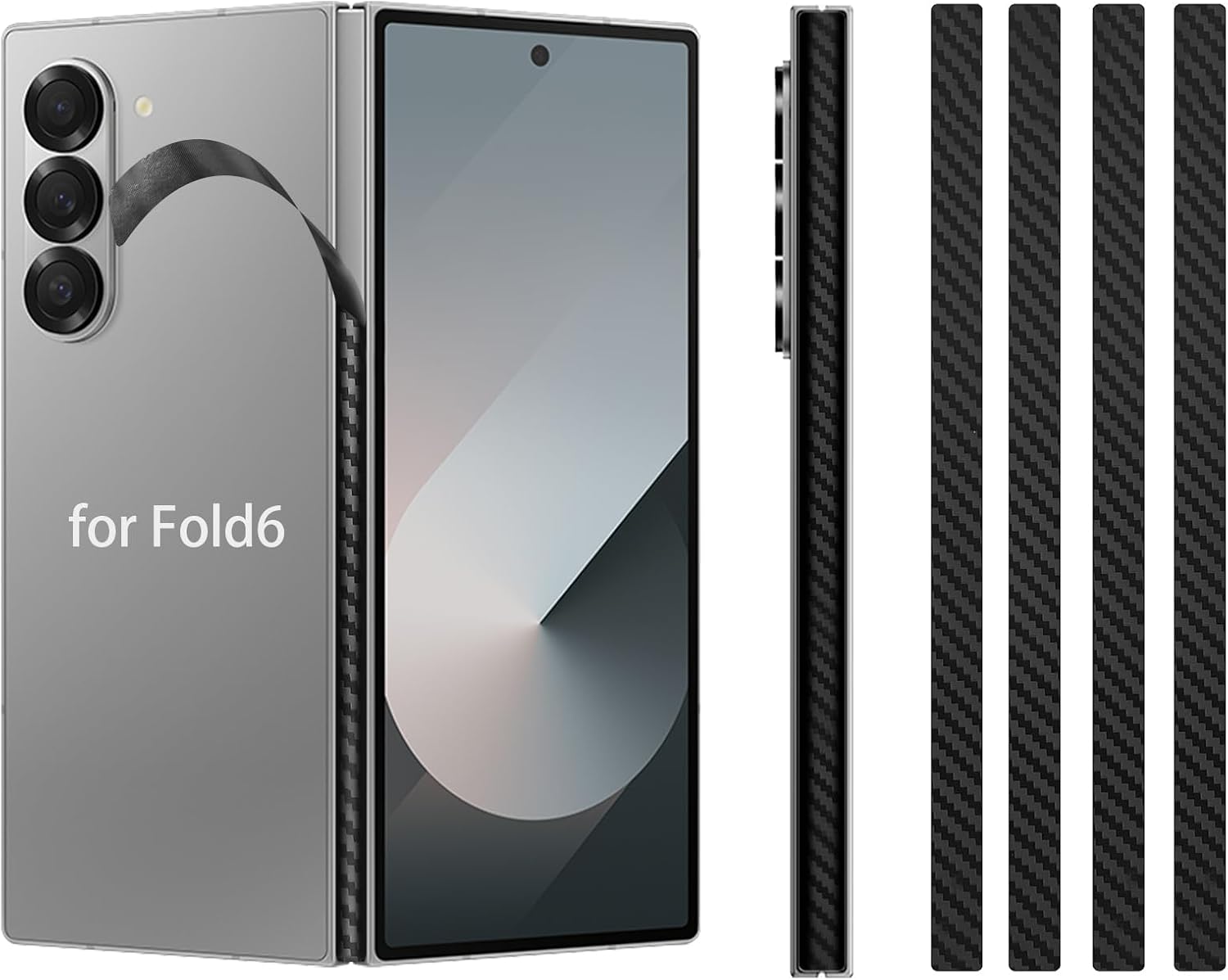 Amazon.com: 4 Pack for Samsung Galaxy Z Fold 6 Hinge Skin Wrap Carbon ...