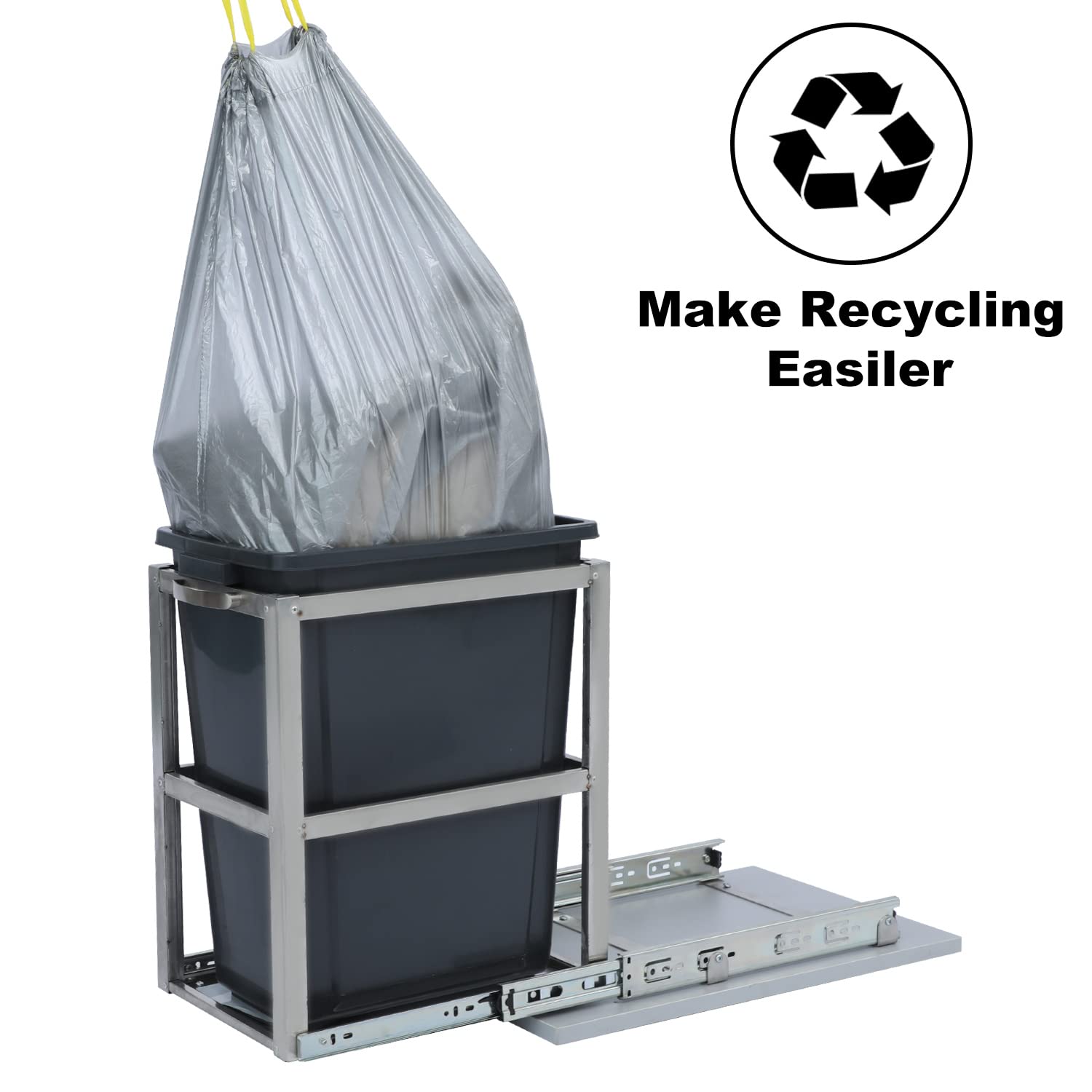 ONG Sliding Pull-Out Kitchen Under Mount Waste Containers, Trash Bins ...