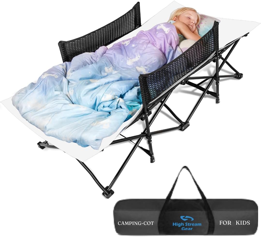 Amazon.com: High Stream Gear Toddler Cot Bed: Portable Folding Cot for ...