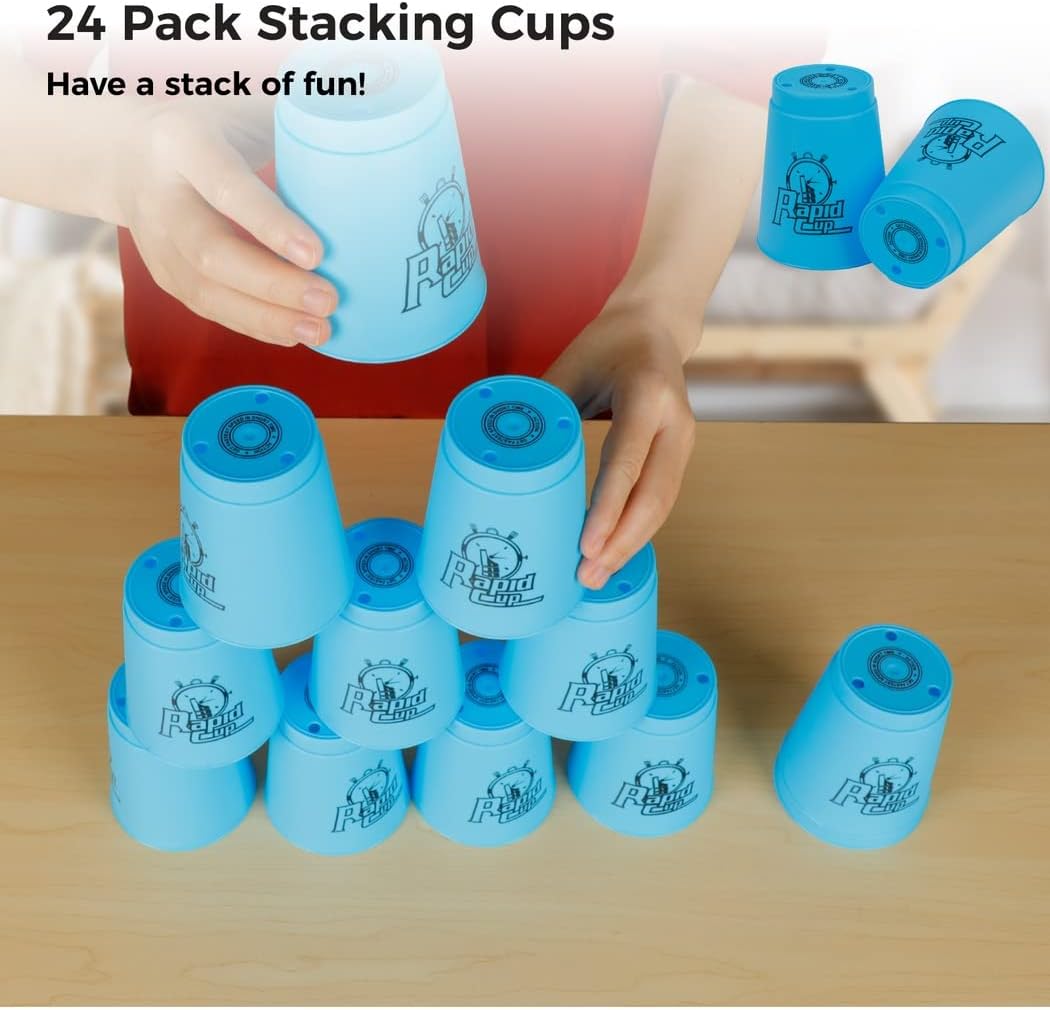 SWEWARM 24PCS Speed Stacking Cups, Interactive Sports Stacking Cups ...