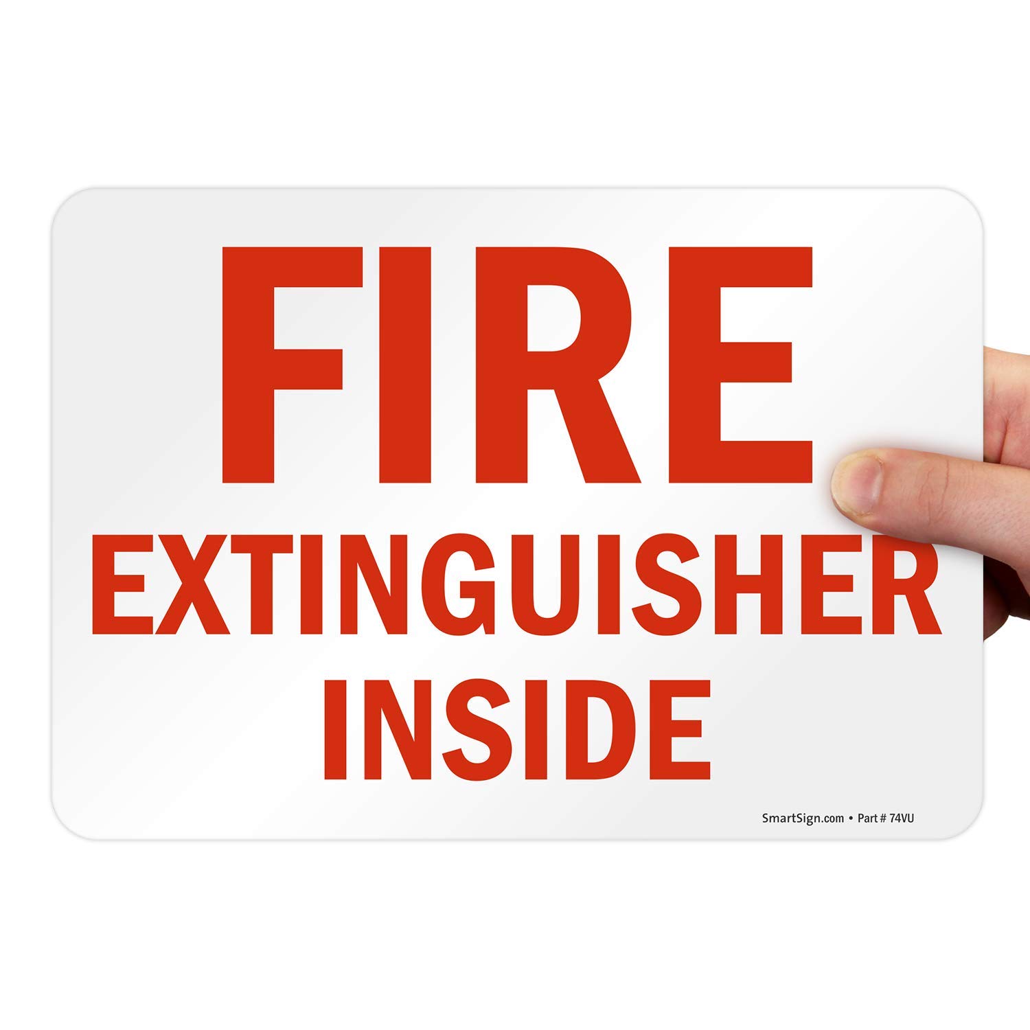 SmartSign Adhesive Vinyl Label, Legend "Fire Extinguisher Inside", 7 ...