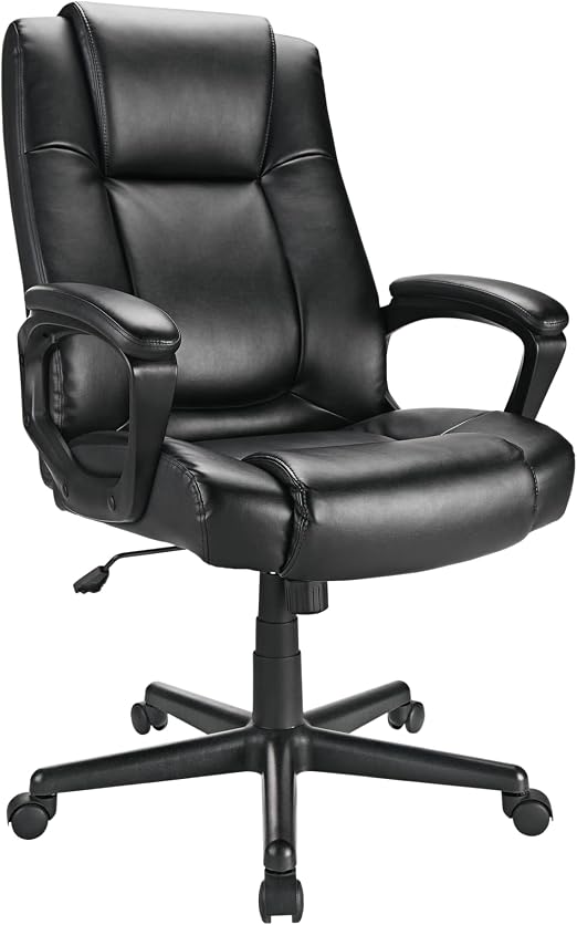 Amazon.com: Realspace® Hurston Bonded Leather High-Back Executive ...