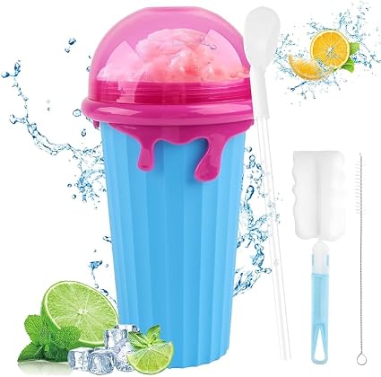 Vaso Fabricador de Granizados Magico 500ml con Pajita y Cuchara 2 en 1 ...