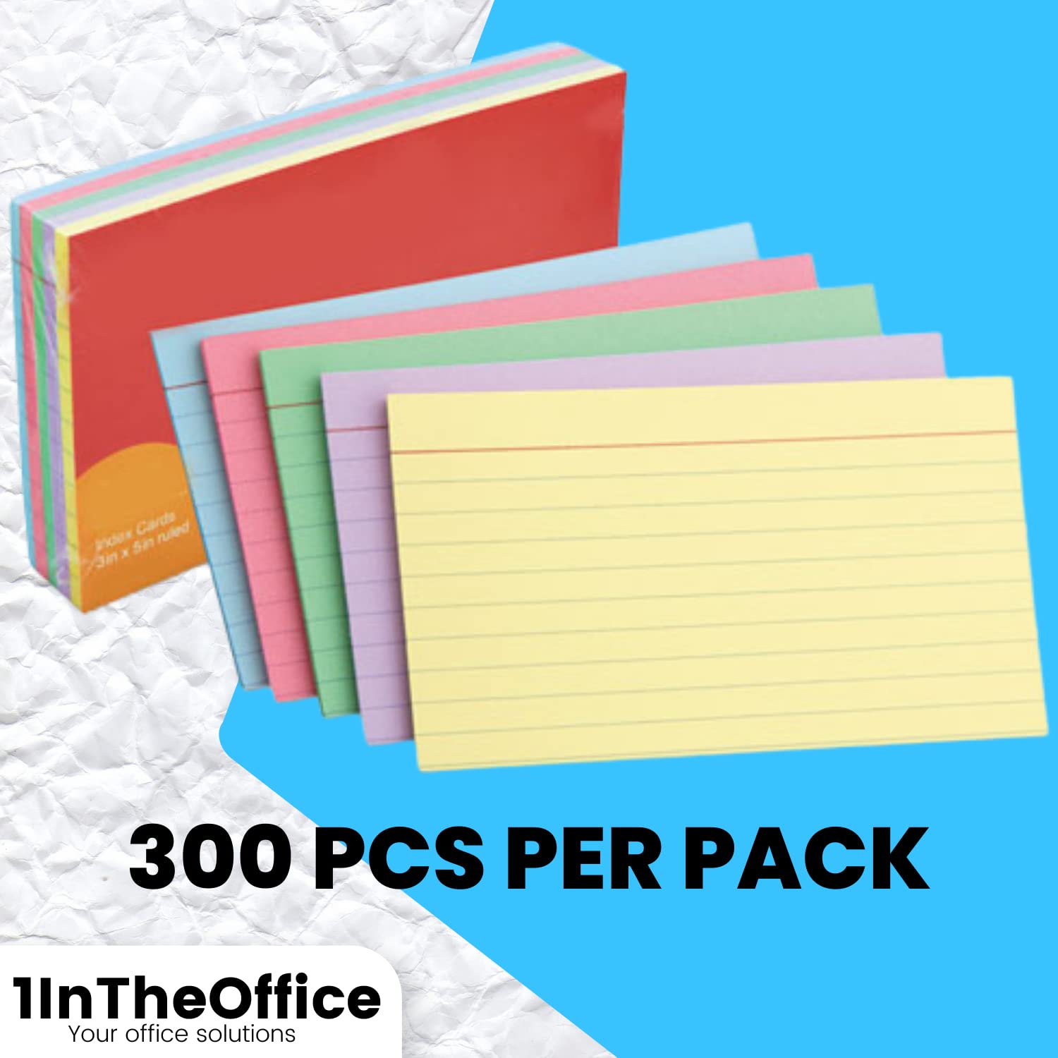 Snapklik.com : 1InTheOffice Colored Index Card 3x5, Pastel Index Cards ...