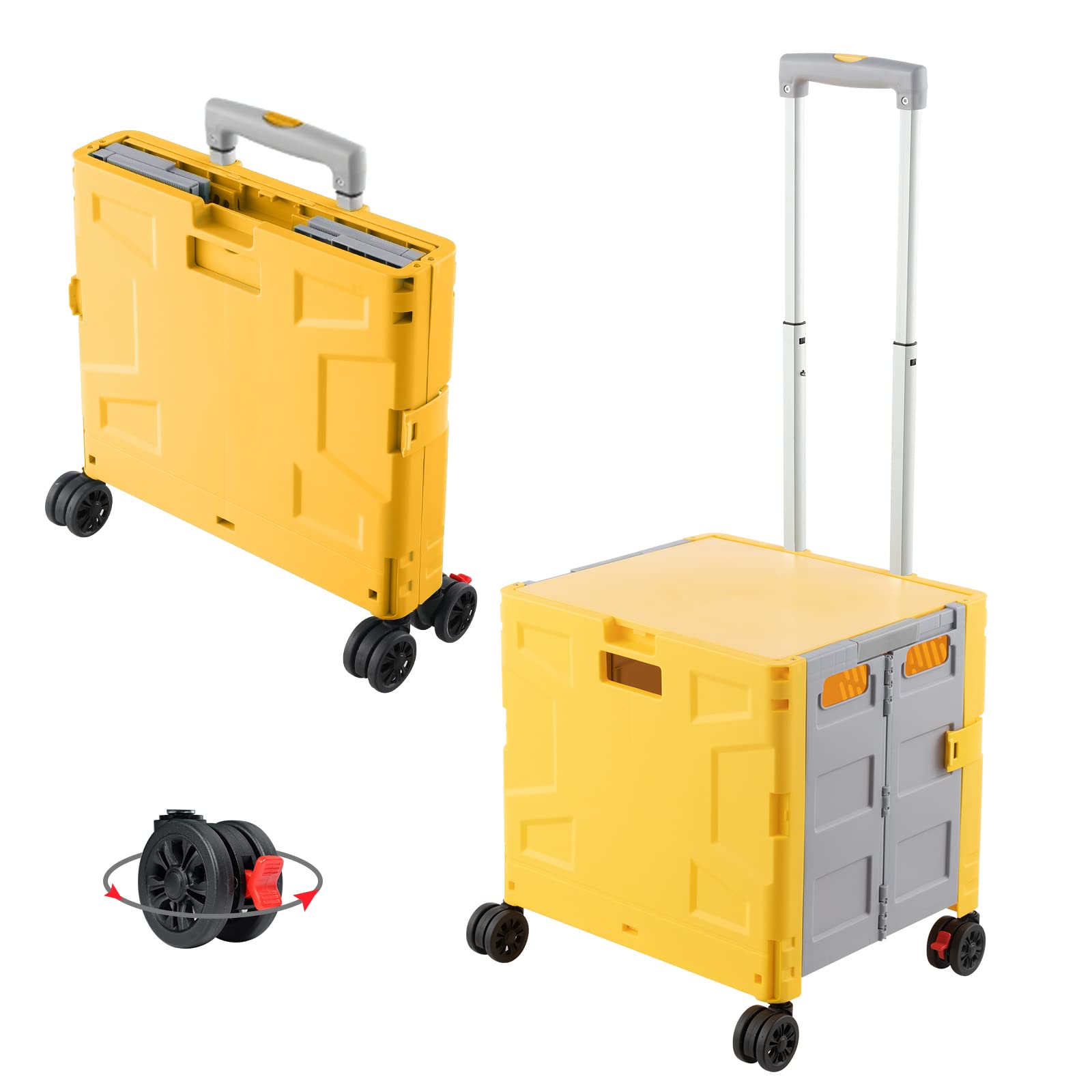 Amazon.com: FELICON Folding Utility Cart Portable Rolling Crate ...