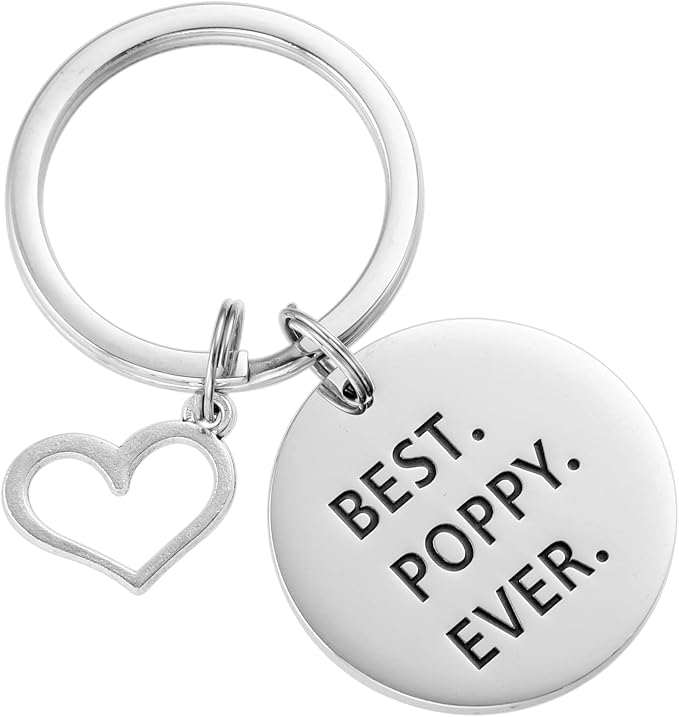 Amazon.com: AHAETH Poppy Gifts Grandpa Key Chain From Grandchildren ...