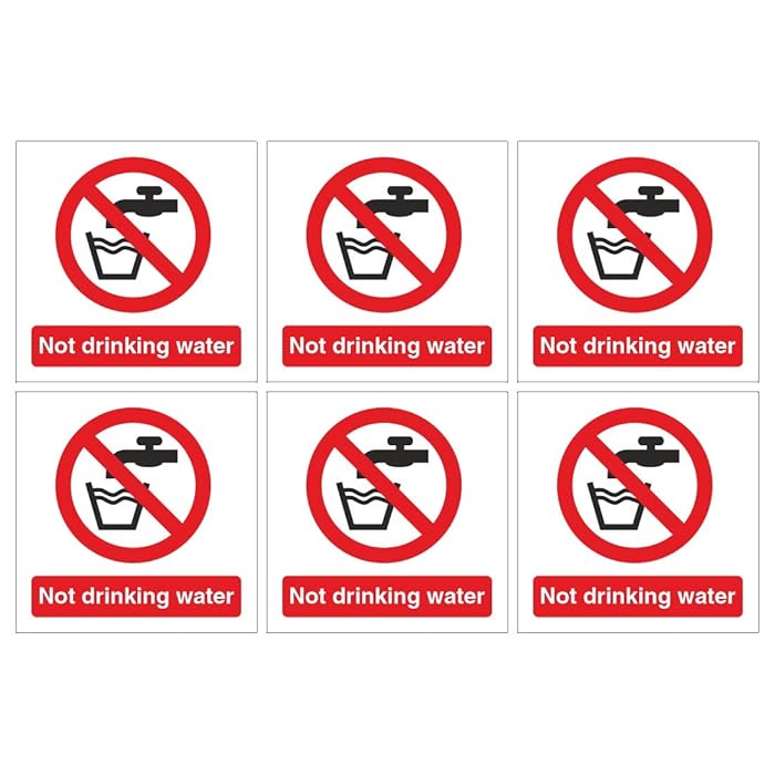 Buy 6 x Not Drinking Water safety signs for near sinks/taps. Set of 6 ...