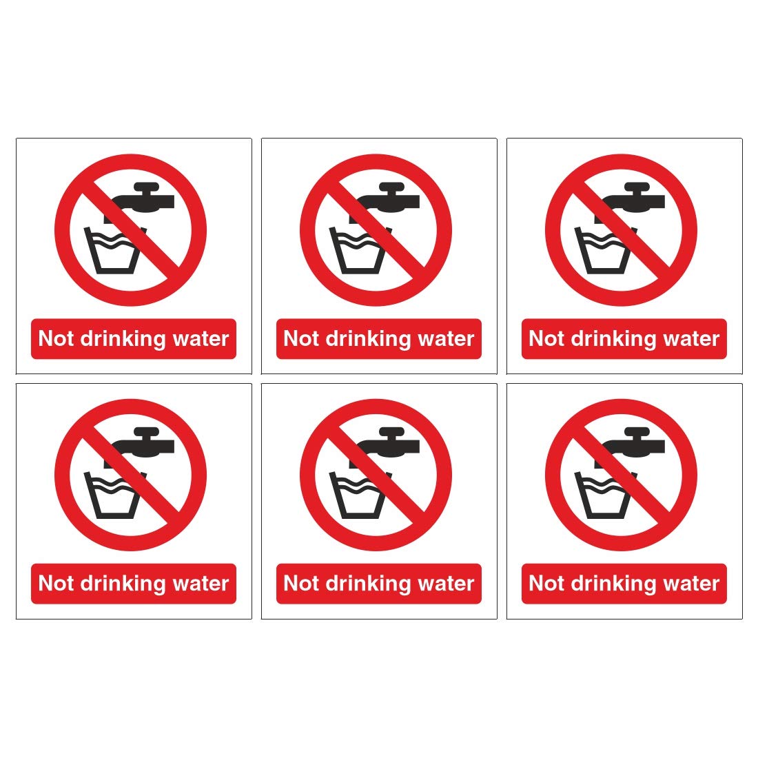 Buy 6 X Not Drinking Water Safety Signs For Near Sinks taps Set Of 6 Signs To Warn Do Not Drink buy-6-x-not-drinking-water-safety-signs-for-near-sinks-taps-set-of-6-signs-to-warn-do-not-drink