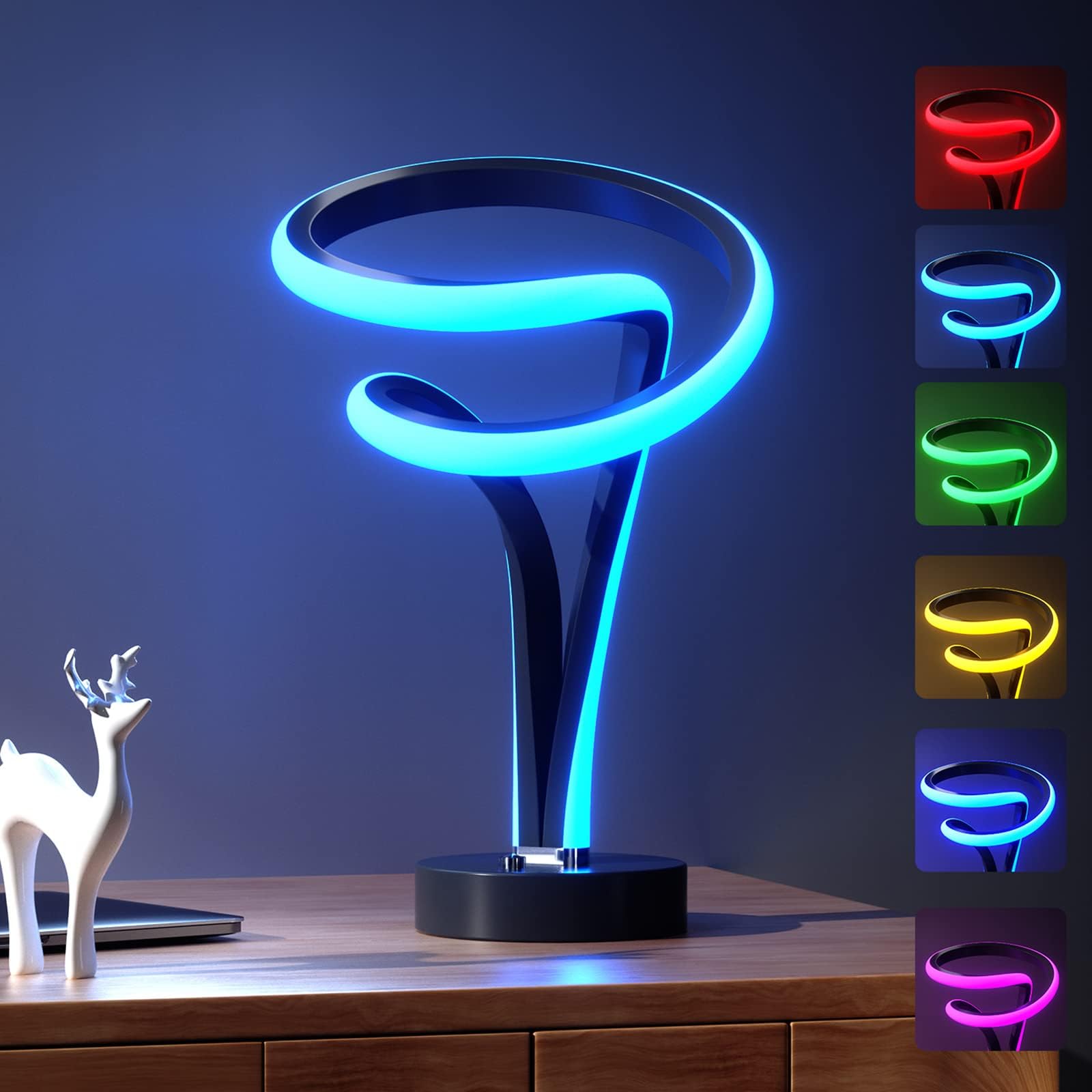 BRIMAX 5.9‘’ Dimmable RGB Table Lamp, Color Changing LED Touch Lamp ...