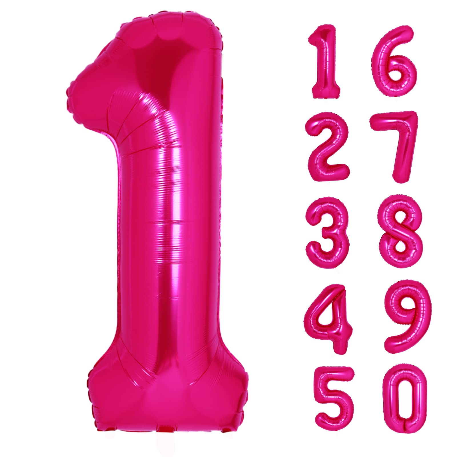 Amazon.com: 40 Inch Giant Hot Pink Number 1 Balloon, Helium Mylar Foil ...