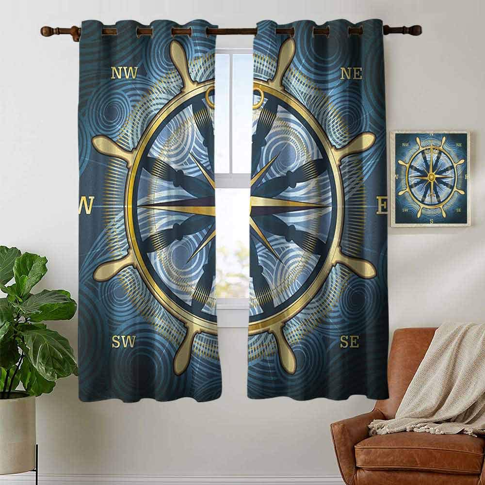 Buy petpany curtains for living room Compass,Navigation Golden Compass ...