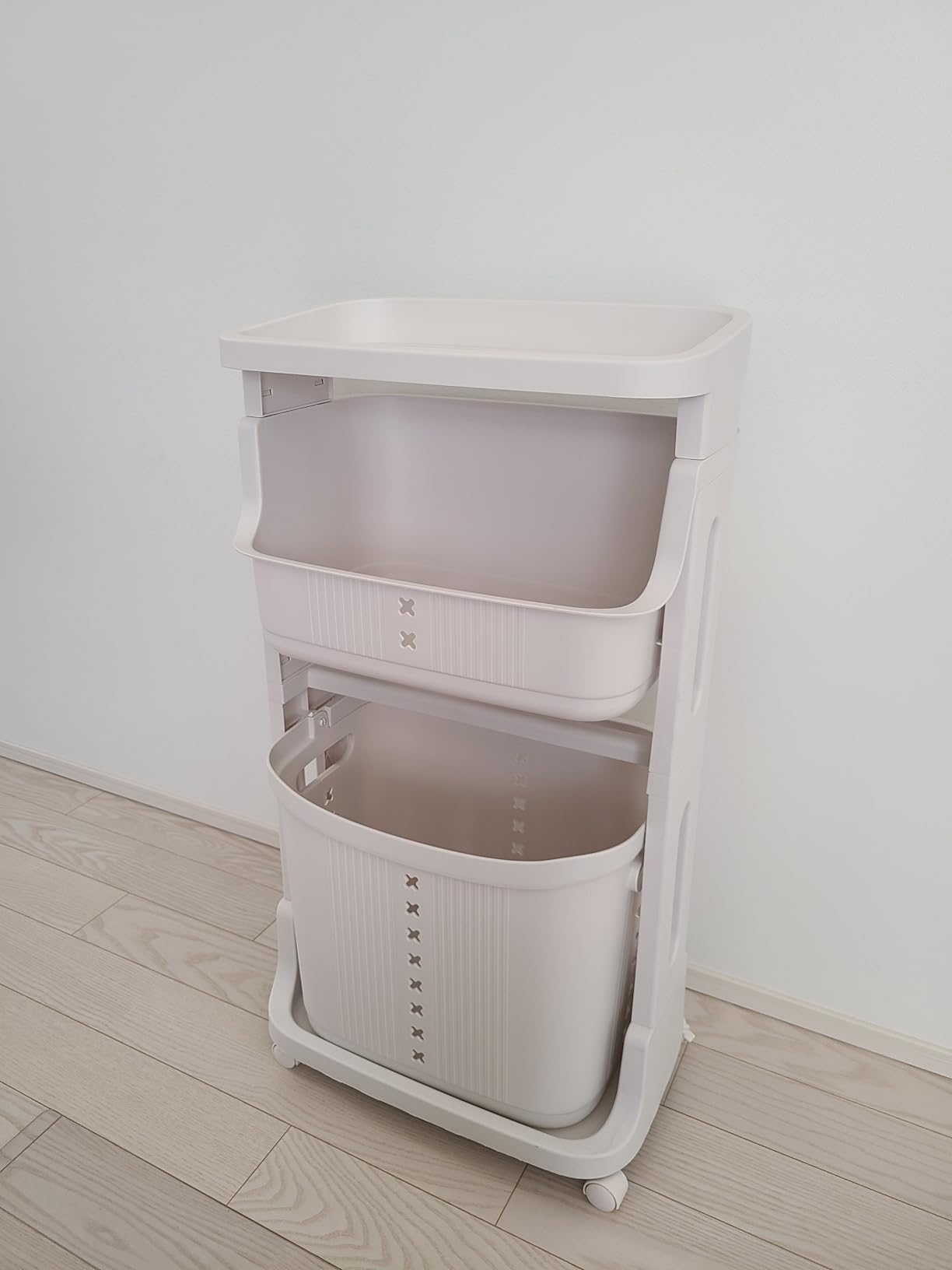 Amazon｜REENEW ランドリーワゴン ランドリー バスケット 2段 40L 大容量 脱衣所 ラック 洗濯かご 収納 収納棚 脱衣かご キャスター付き スリム 隙間収納 おしゃれ 北欧 ...