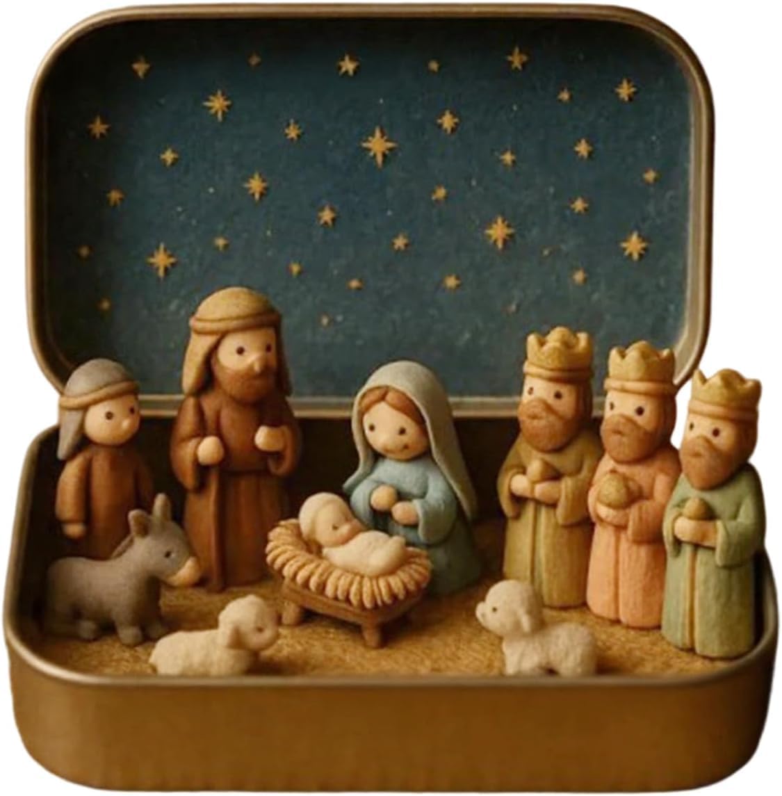 Mini Nativity Christmas Decorations, Portable Pocket Nativity Scene ...