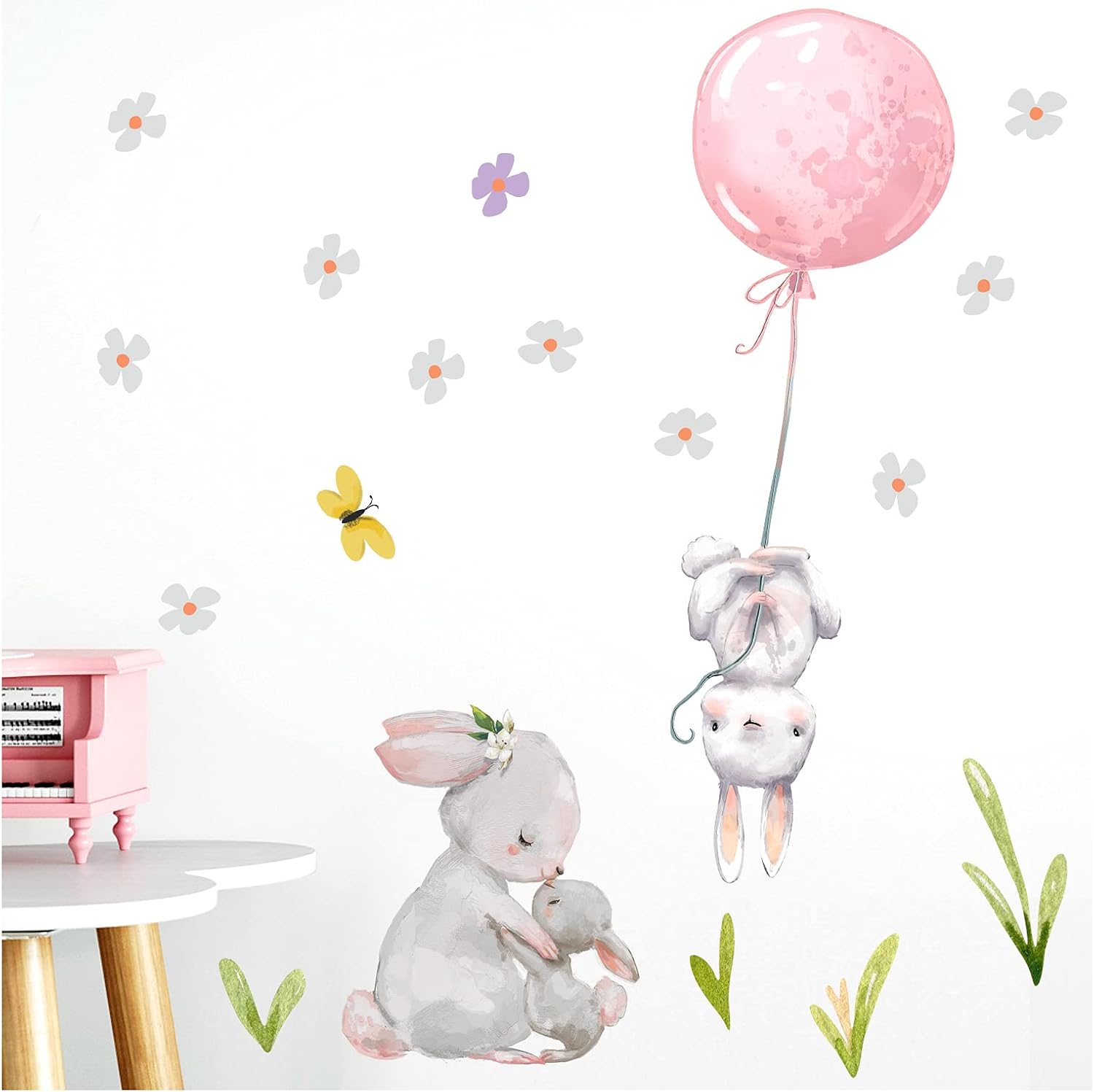 Little Deco Wandtattoo Hasen mit Ballon Rosa DL238: Amazon.de: Baby