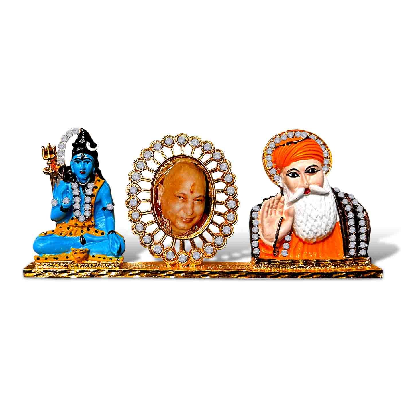 ADHVIK Metal Guruji Swaroop Photo/Picture with Om Mahadev and Onkar ...