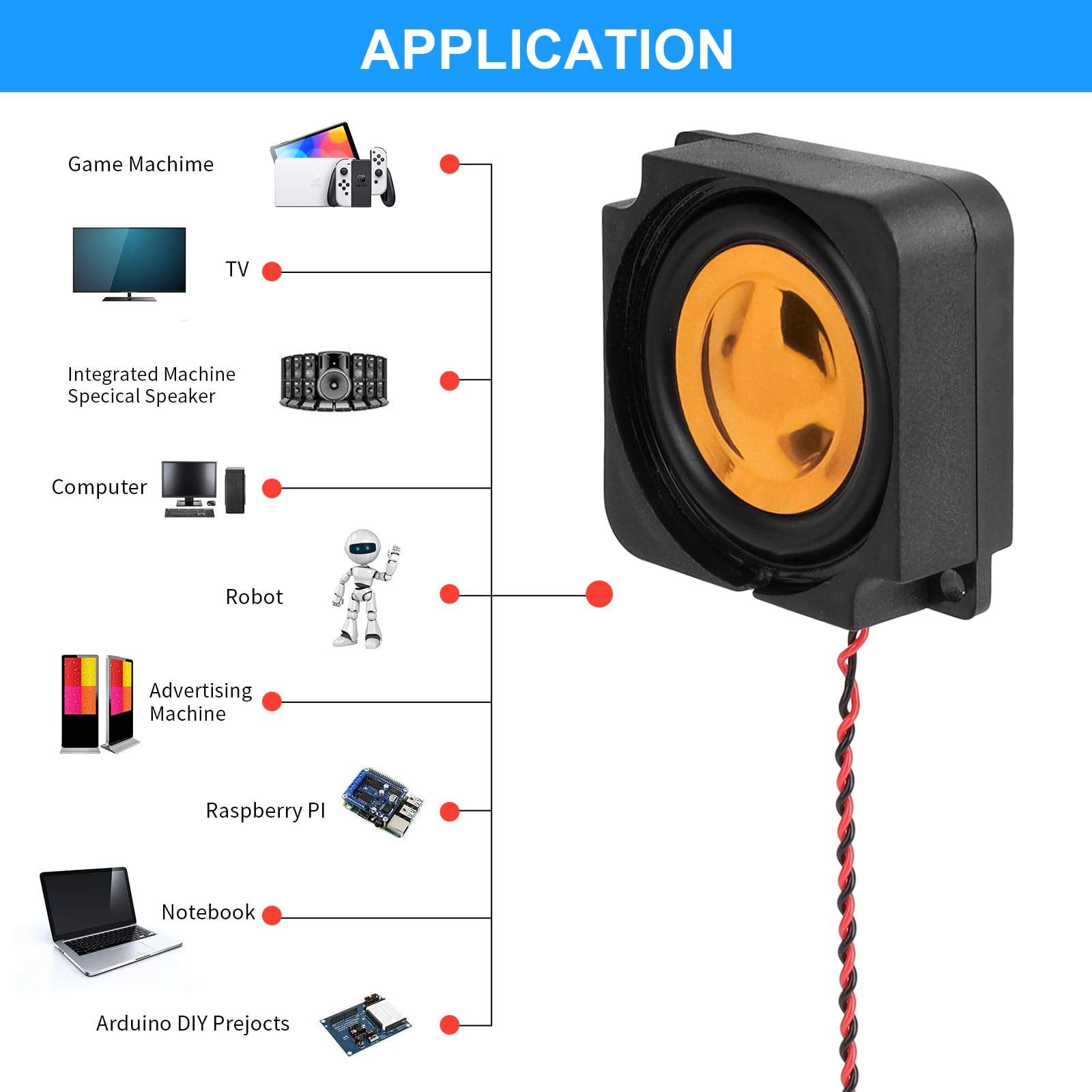 Snapklik.com : 2pcs Speaker 2W 8Ω Single Cavity Mini Speaker Full-Range ...