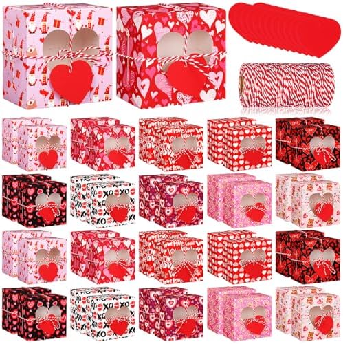 Amazon.com: Skyygemm 100 Pcs Valentine's Day Bakery Treat Boxes ...