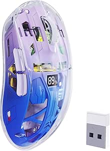 Amazon.com: FREEWOLF A2 Transparent Wireless Gaming Mouse,Dual Mode BT 5.0/2.4G PC Gaming Mice ...
