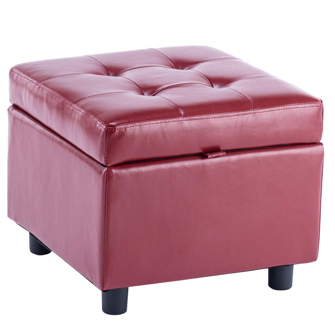 Buy LEITING Luxury Faux Leather Storage Ottoman Toy Box Chair Seat ...