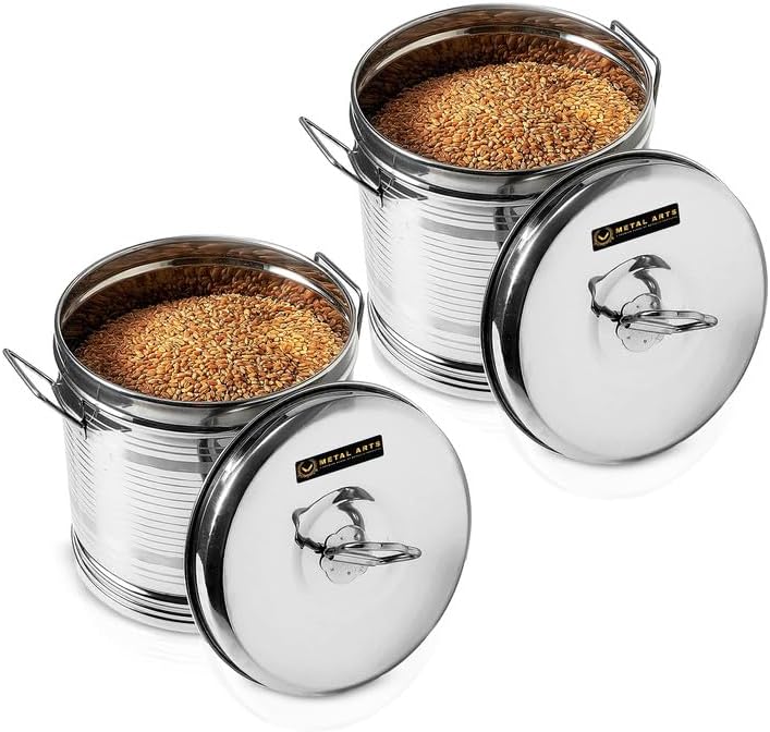 Buy MUKE Stainless Steel Kitchen Container 5 kg to 7 kg, set of 3 pcs ...