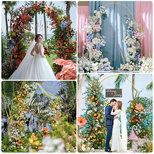 Snapklik.com : 8x4.6FT Metal Gold Wedding Arch Backdrop Stand Balloon ...