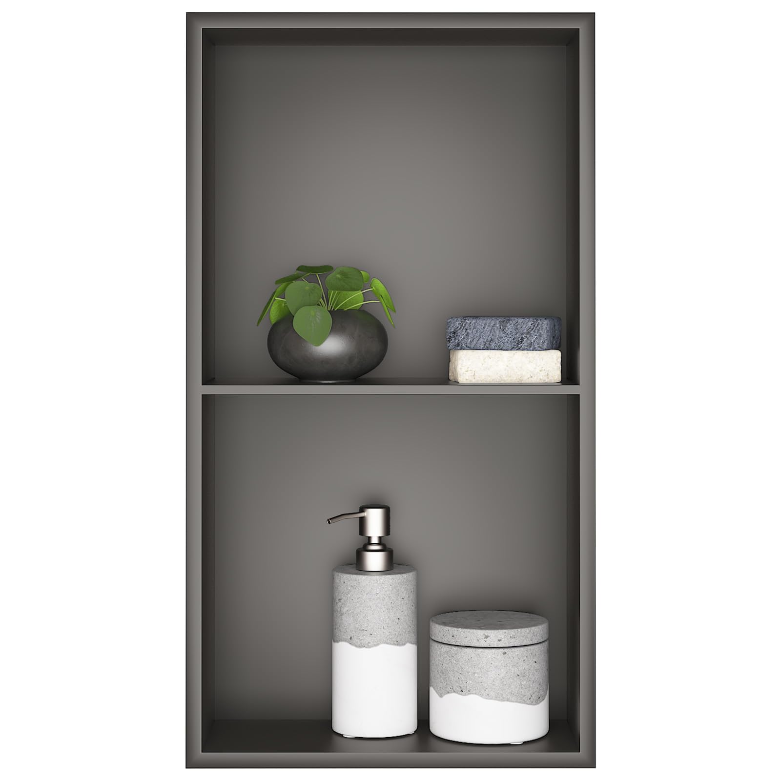 sunrik Wall Recess Shower, Stainless Steel, Wall Recess Storage with a ...