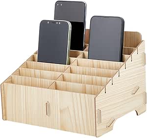 Amazon.com: BENECREAT 14 Compartment Wooden Mobile Phone Organiser ...
