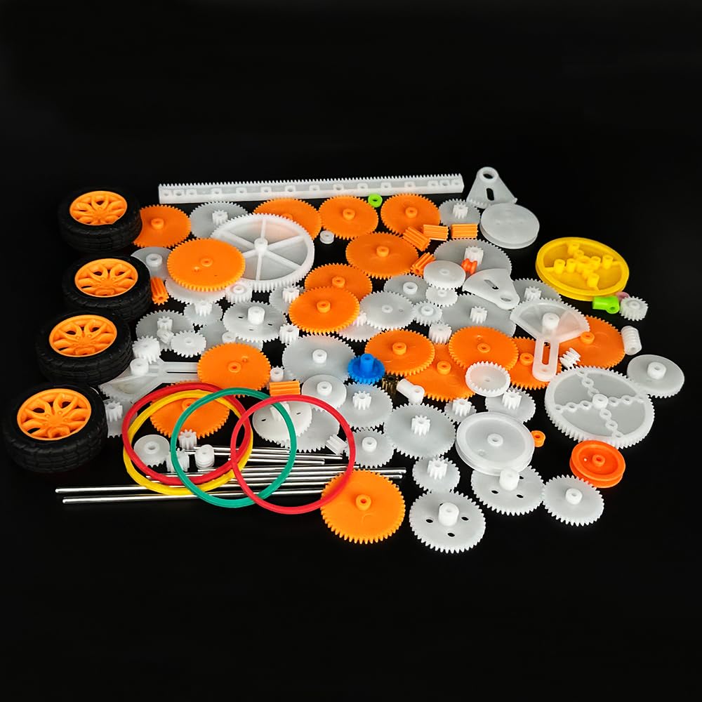 Snapklik.com : 112PCS Plastic Gear Set Single Gear Spindle Gear Small ...