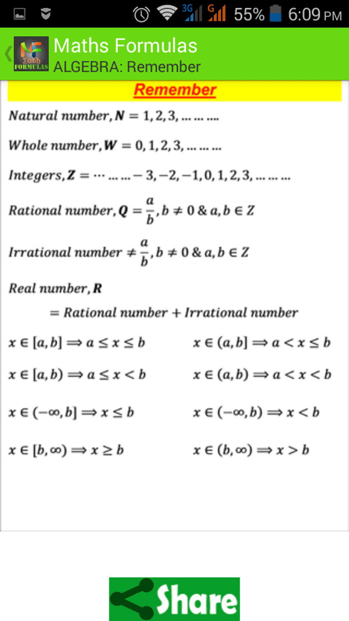 Maths Formulas - App on Amazon Appstore