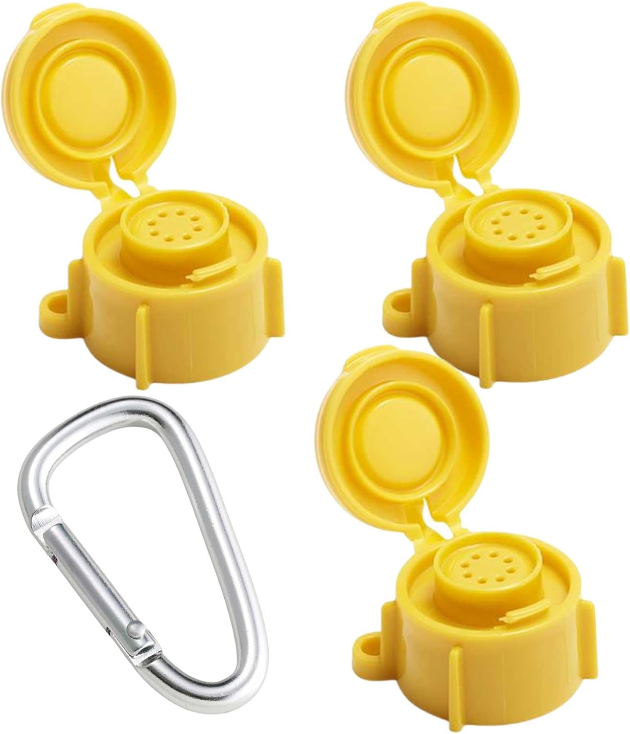 Amazon.co.jp: 伊勢藤(ISETO) ペットボトル用キャップ おでかけマナーキャップ カラビナ付き イエロー 3個セット 日本製 犬の散歩に おしっこ洗浄 植物 散水 目印 ワン ...