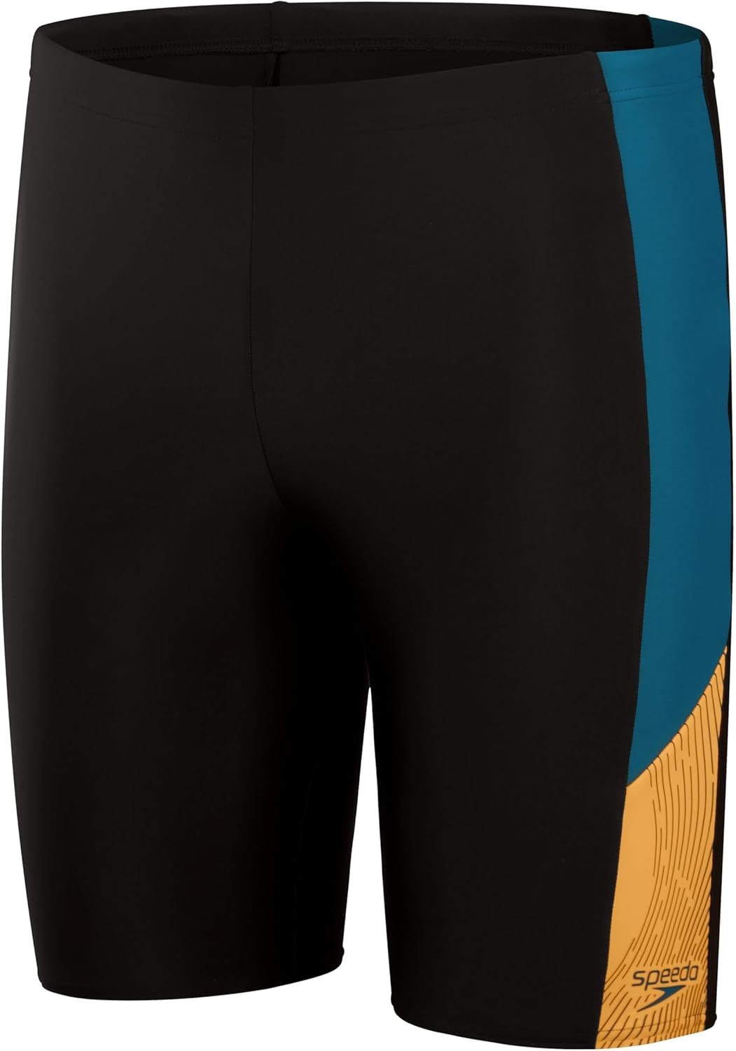 Speedo Mens Dive Jammer Swim Trunks Swimmers Black Dark Teal Mandarin ...