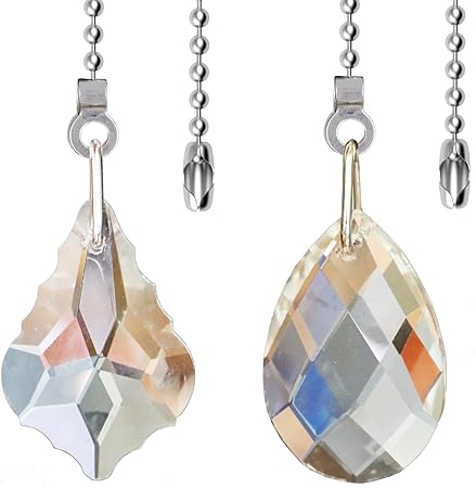Amazon.com: Aceple 2PCS Crystal Ceiling Fan Pull Chain, Decorative Fan ...