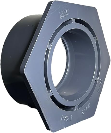 Amazon.com: ERA 6" x 4" Schedule 80 PVC Reducer Bushing, Socket x ...