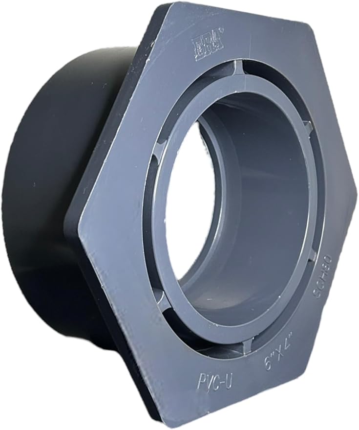 Amazon.com: ERA 6" x 4" Schedule 80 PVC Reducer Bushing, Socket x ...