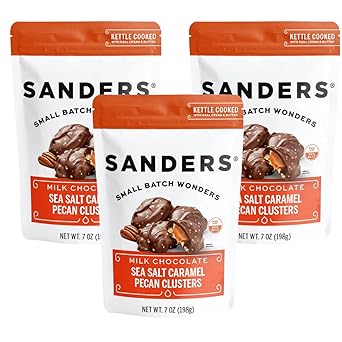 Amazon.com : Sanders Milk Chocolate Pecan Caramel Cluster 3-Pack (3 x 7 ...