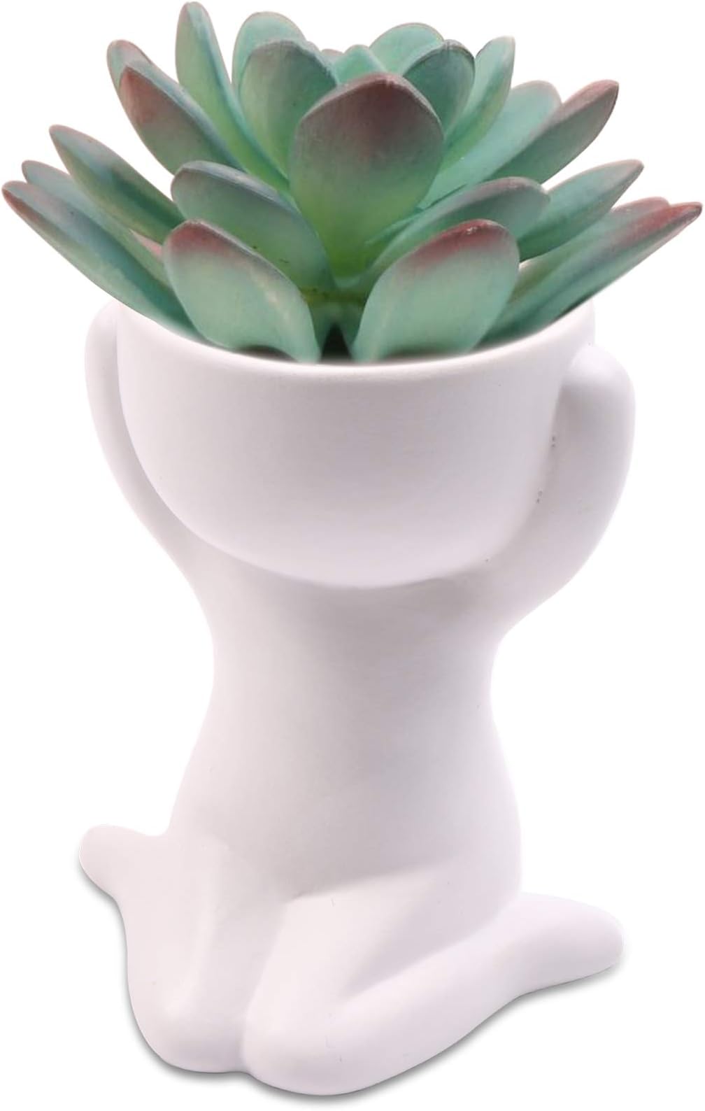 Amazon.com : Wakauto 1Pc Ceramic Plant Pot Sitting Human Shaped Planter ...