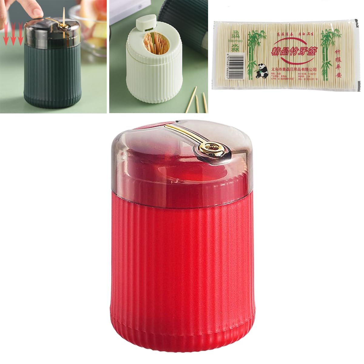 Amazon.com: ALUXY 2024 Premium Automatic Toothpick Dispenser, Light ...