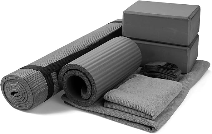 Amazon.com : Signature Fitness 7-Piece Yoga Set - Include Yoga Mat with ...