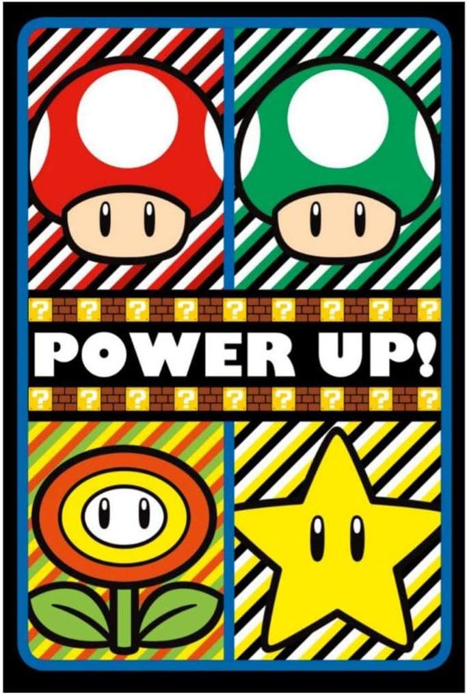 Super Mario Power Up Nintendo Video Game Gaming Fantasy Trippy Flocked ...