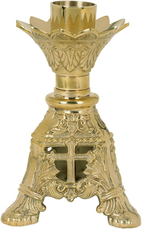 Amazon.com: Wood Walnut Church Paschal Candleholder Candle Stand Easter ...