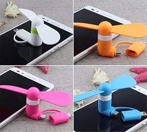 Amazon.com: Mini Fan cell phone USB fan 2 in 1 for IOS and Android ...