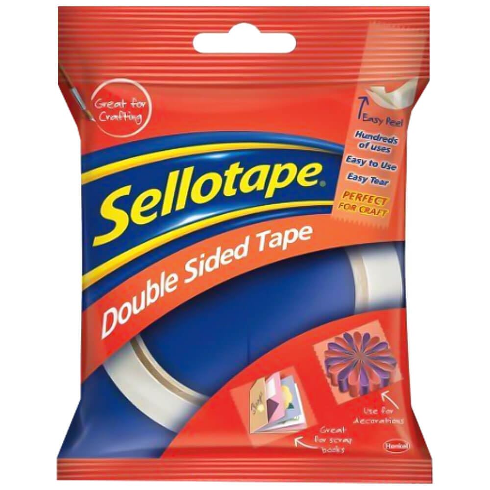 Sellotape Double Sided Tape, Strong Double Sided Tape for Everyday Use ...