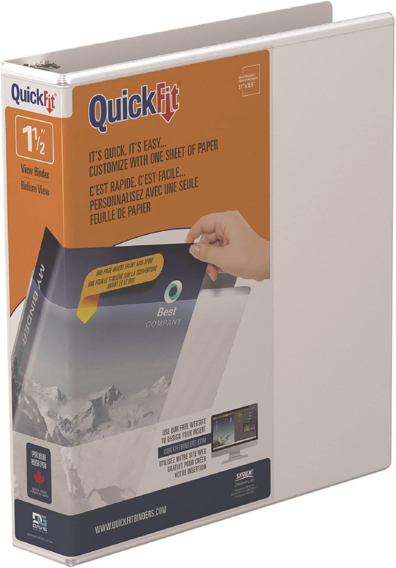 QUICKFIT Instant Angle D-Ring Binder - 1 1/2" Binder Capacity - Letter ...