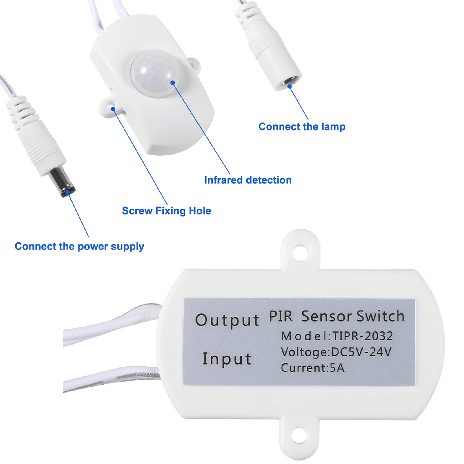 Snapklik.com : AITIAO 3Pcs DC 5V-24V 5A PIR Sensor LED Motion Sensor ...