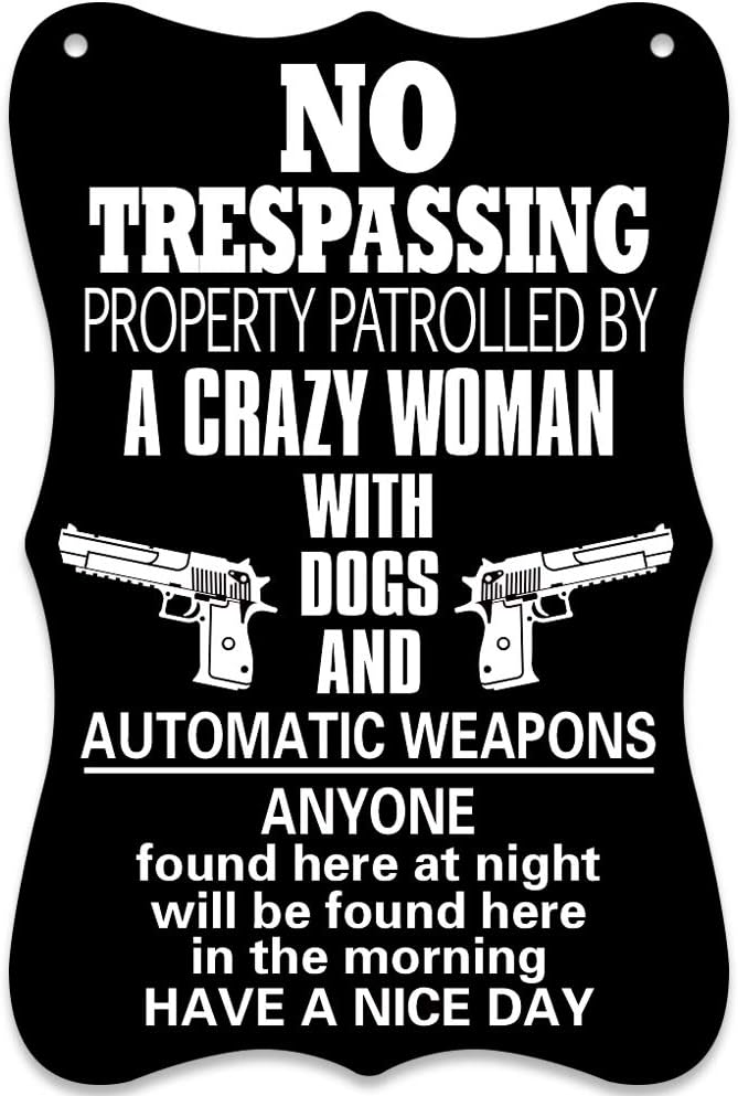 WaaHome Funny No Trespassing Signs Private Property Sign, 7.8''X11.8 ...