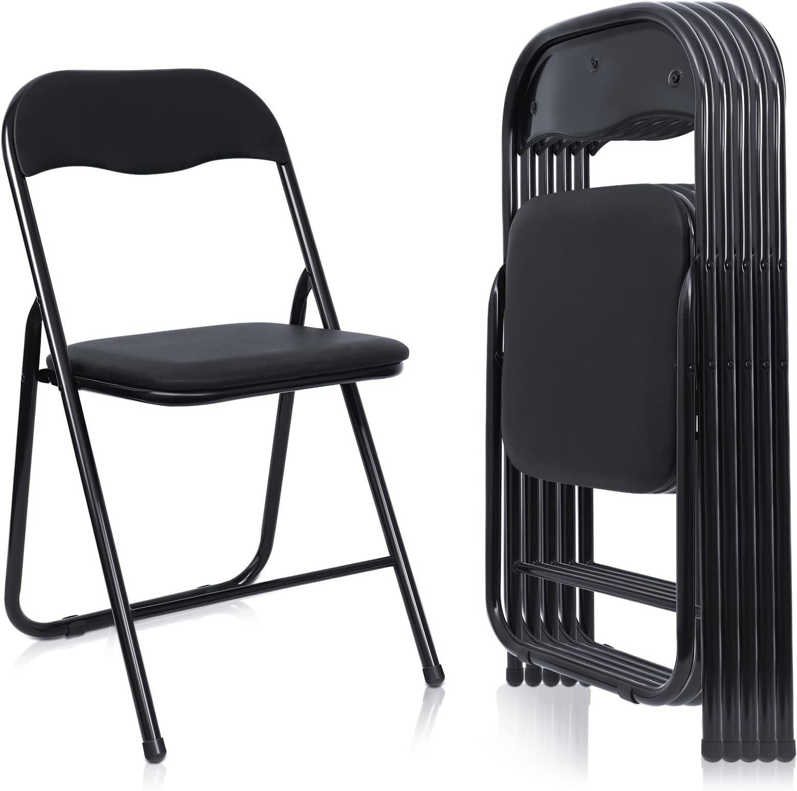 Amazon.com: Kathfly 6 Pcs Steel Folding Chair Set Foldable Chair with ...
