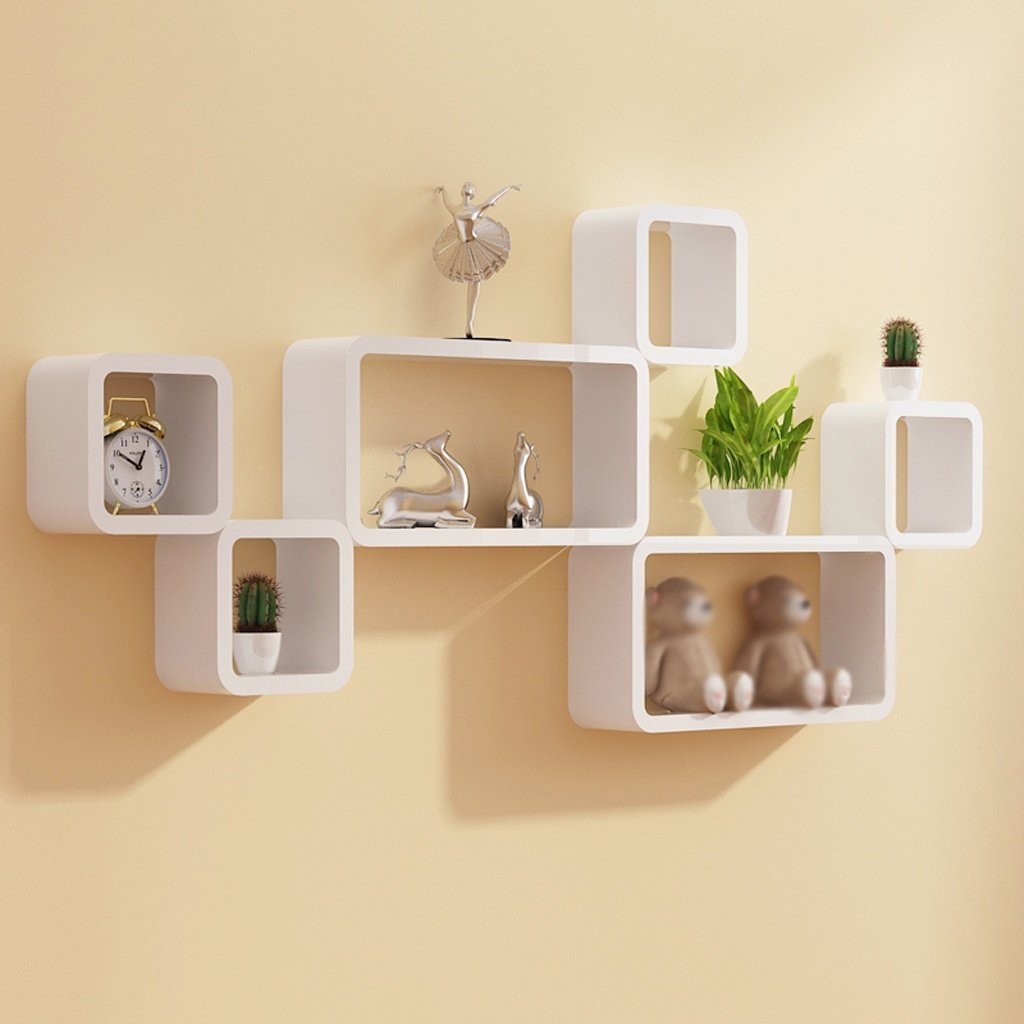 Shelving Solution Wall Shelf Set of Six Cube Rectangle Designer Wall ...