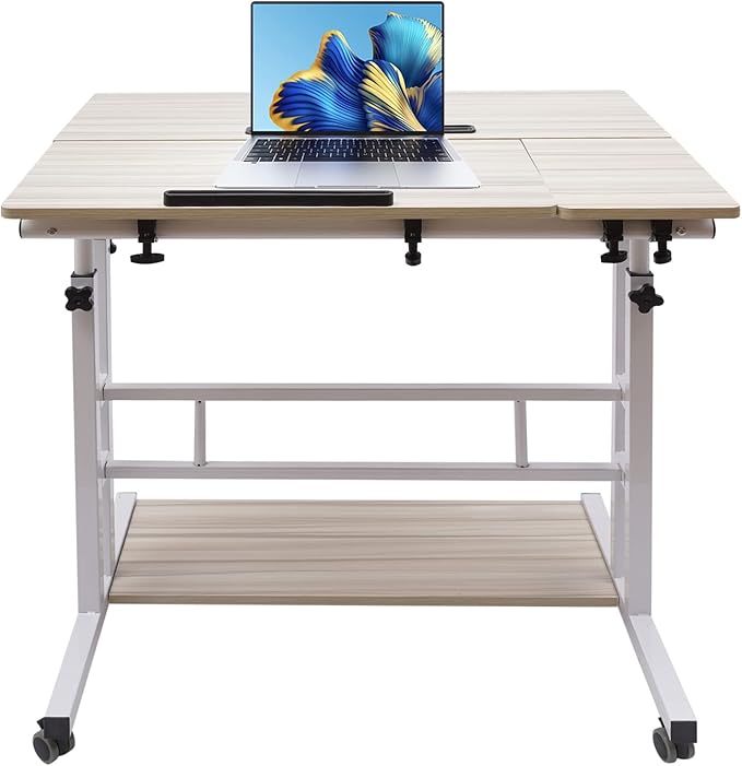 Amazon.com: OCASAMI Mobile Standing Desk, Adjustable Stand Up Laptop ...